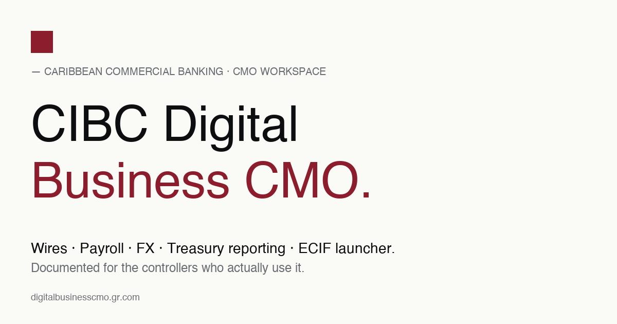 CIBC Digital Business Banking | CMO Reference